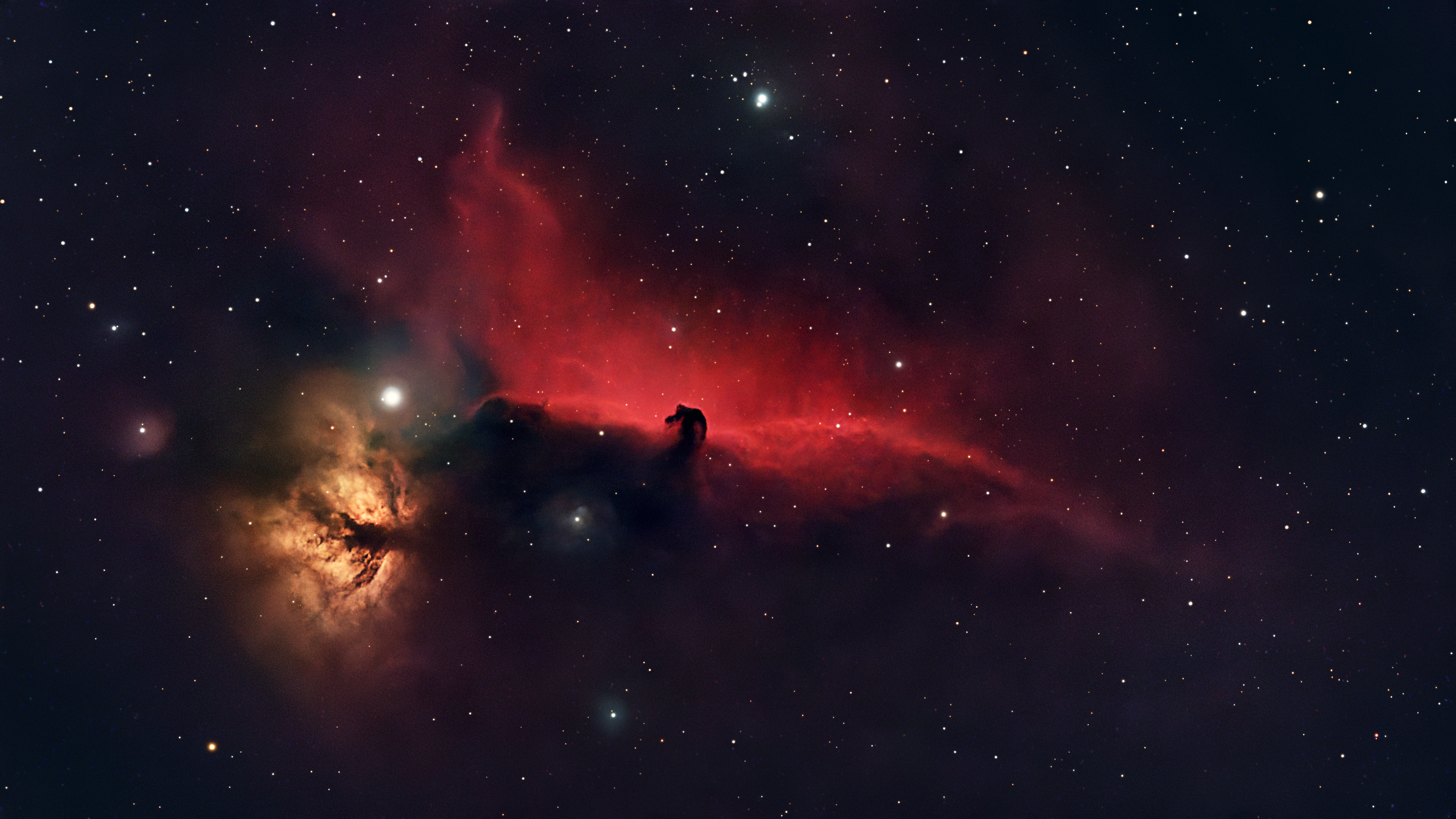 IC434 - Horsehead & Flame Nebulae IC434 is a bright emission nebula in the constellation Orion ...