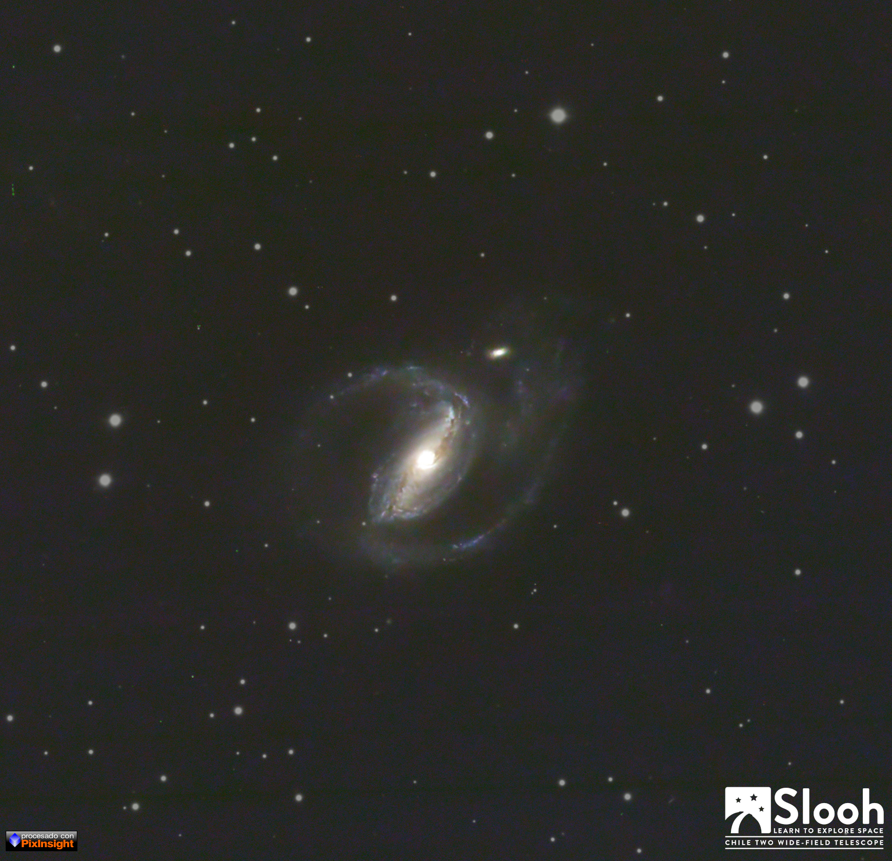 X Ray Galaxy (NGC 1097) by Slooh.com Chile telescope.The center of this barred spiral galaxy is ...