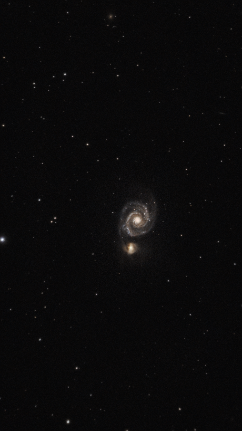 Messier 51 Whirlpool Galaxy in EQ Mode 2.5h stacked data. #Equatorial ...