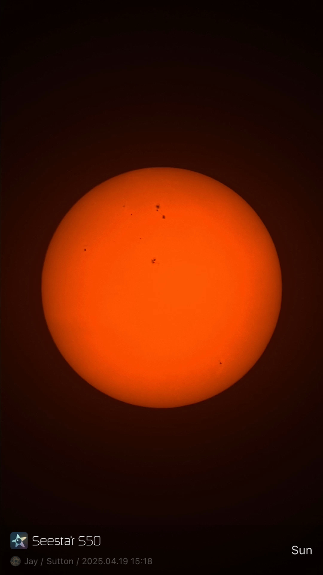 The Sun first with the stock solar filter then with a Baader Filter ...
