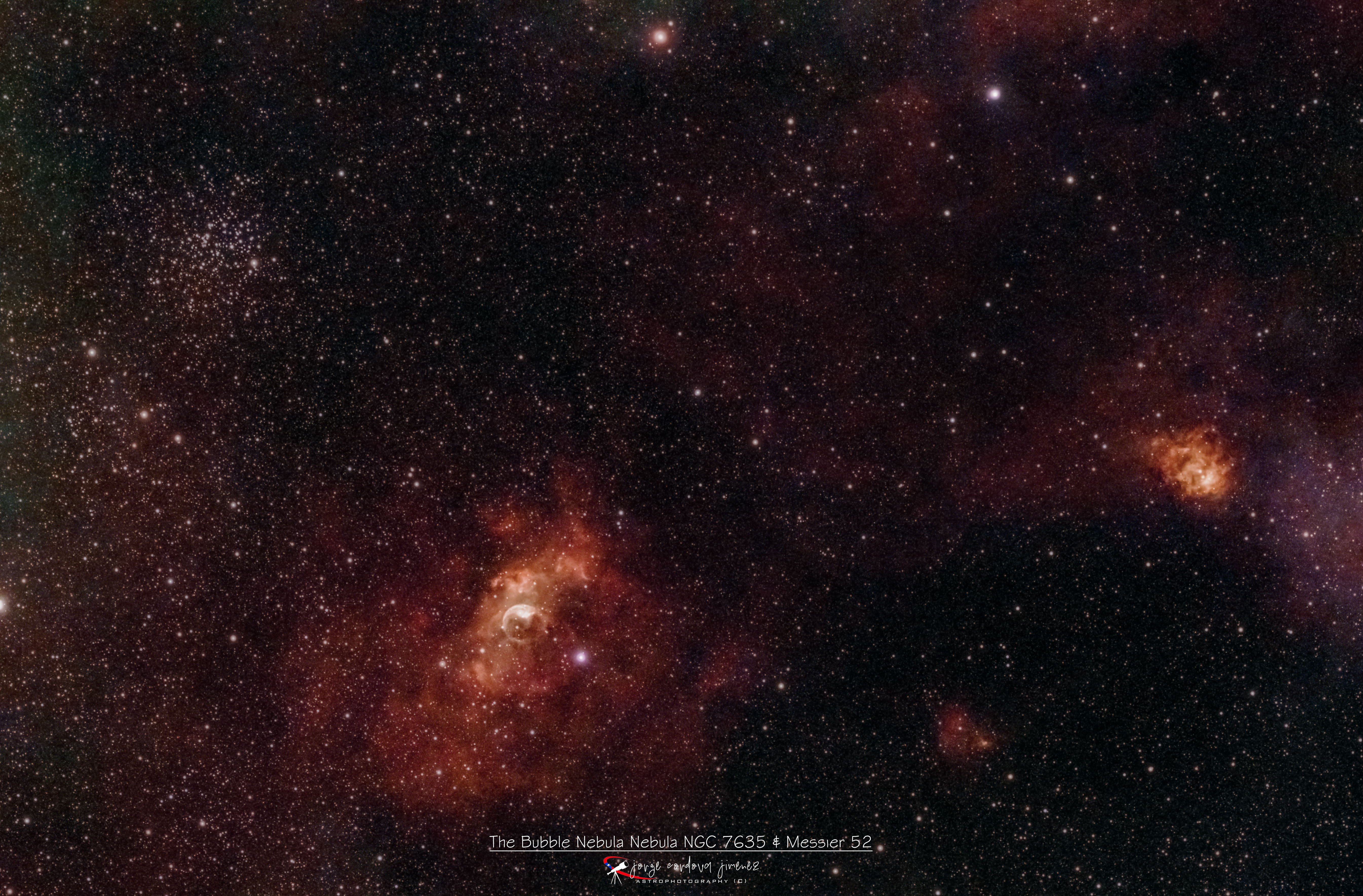 The Bubble Nebula NGC 7635 Caldwell 11 and M52