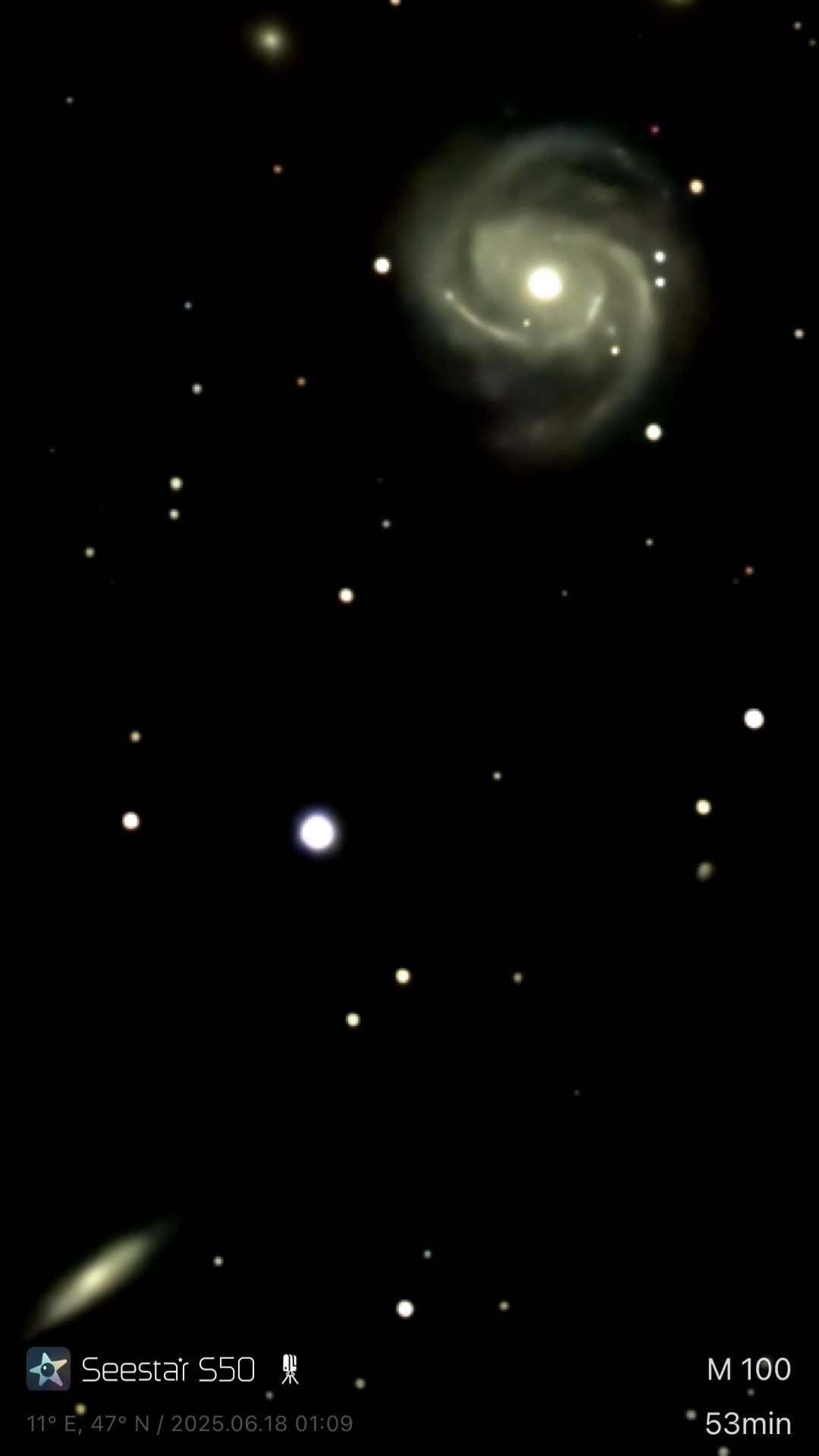 M100 - NGC 4321 Blowdryer Galaxy last night. Spiral galaxy about 55 ...