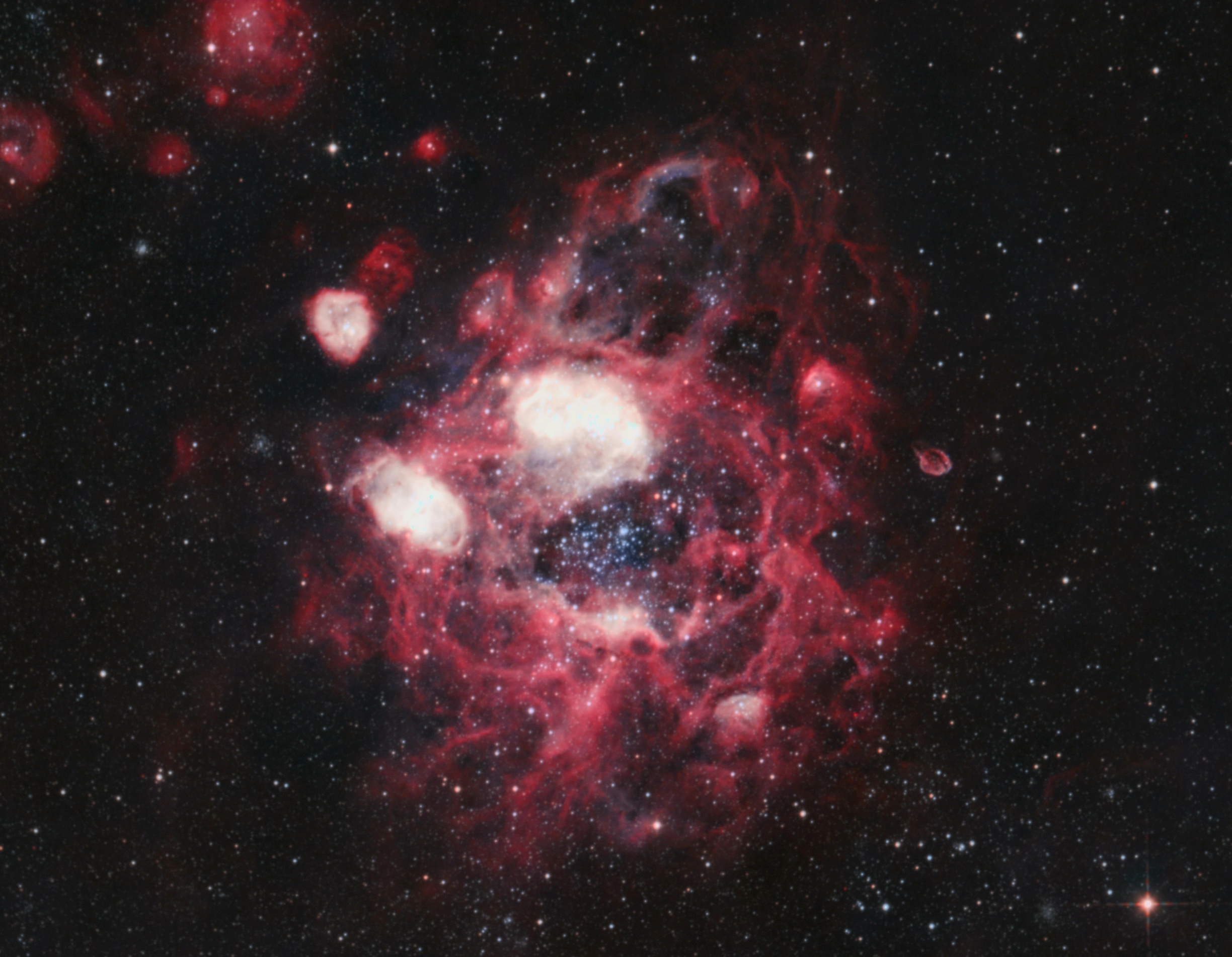 NGC 1763 Bean nebulae with its nearby companions NGC 1760, 1761, 1769 ...