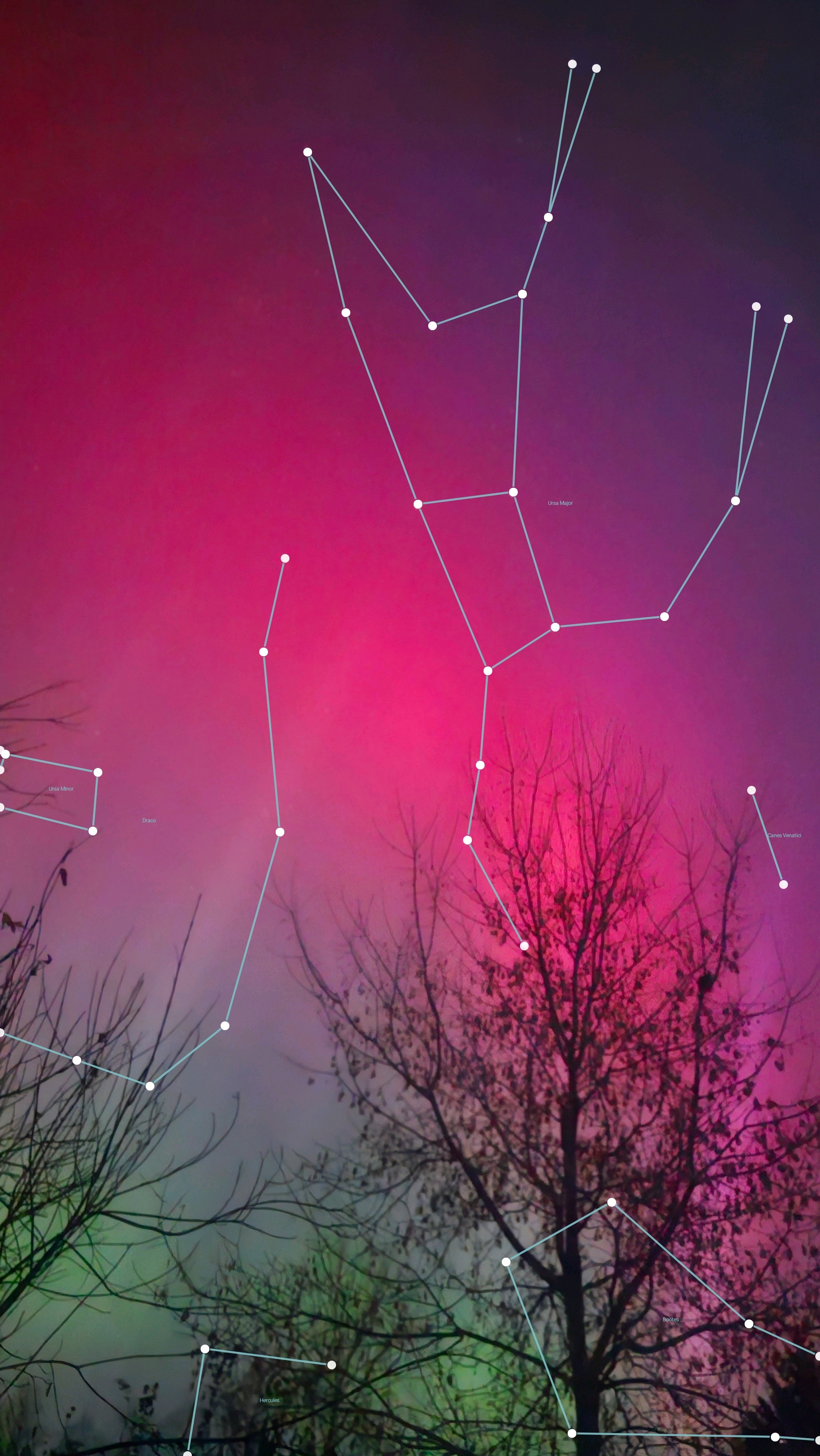 Aurora pictures with sky guides